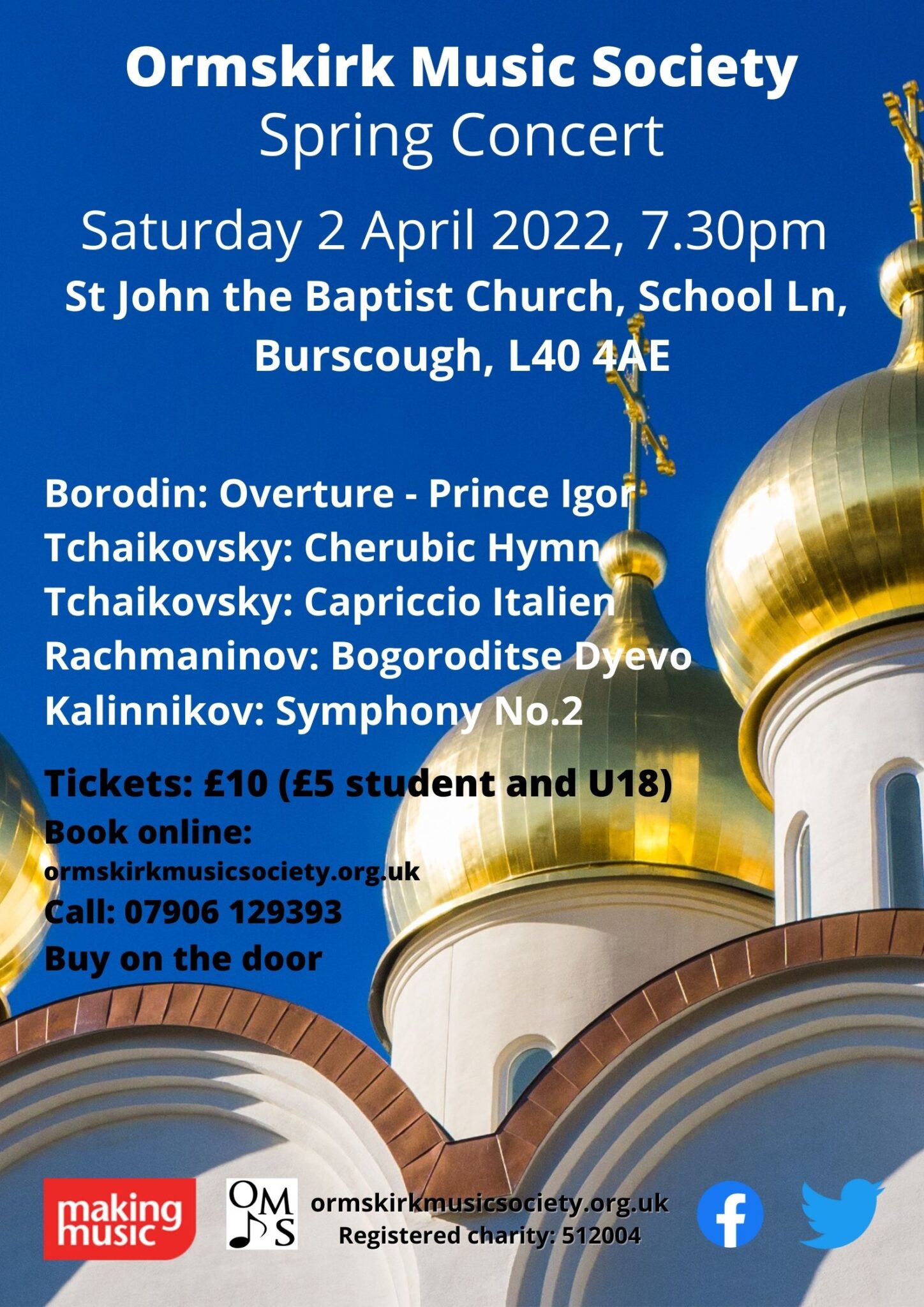 Spring Concert 2 April 2022 – programme announced | Ormskirk Music Society